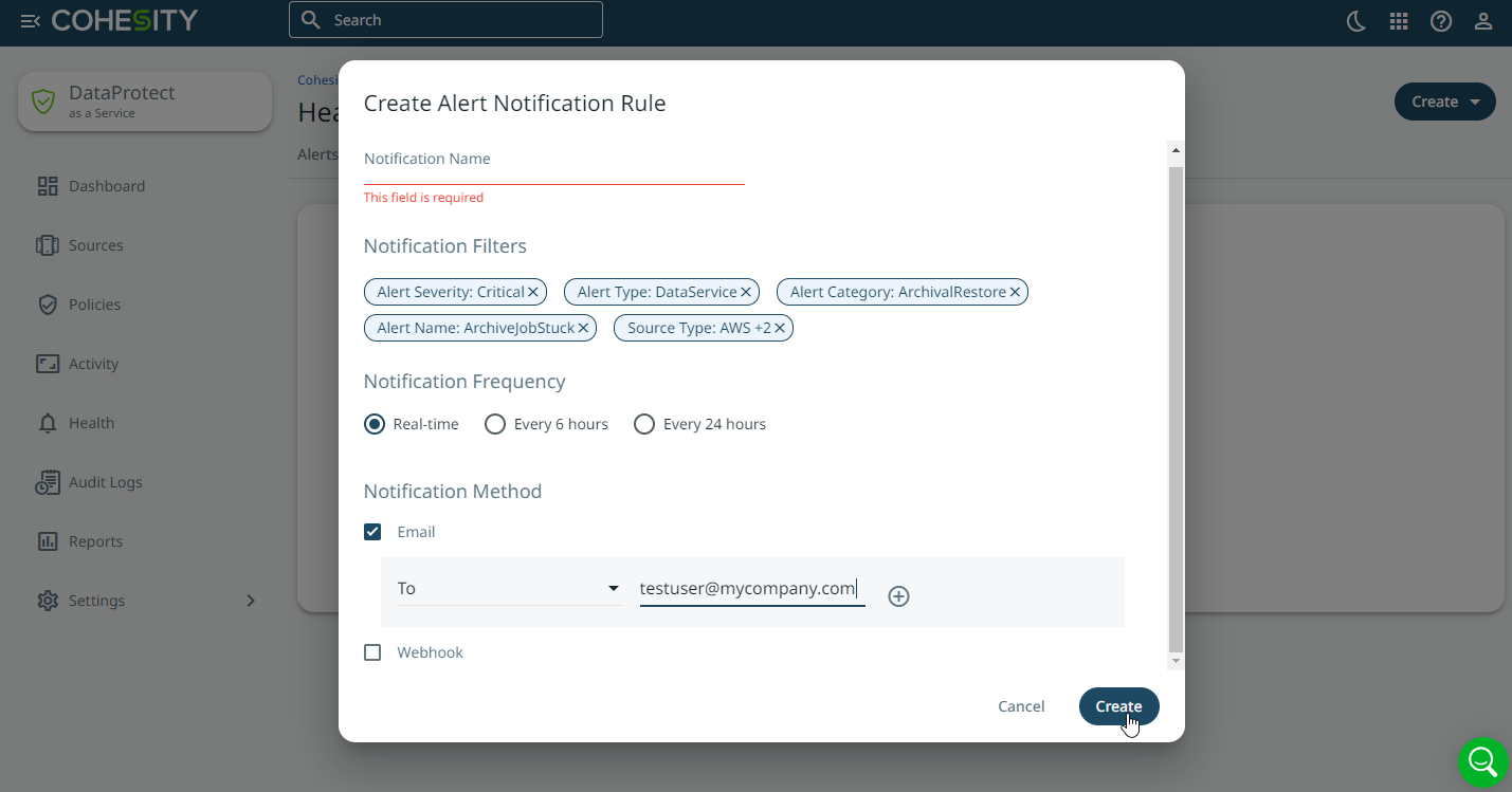 Configure Alert Notification Settings